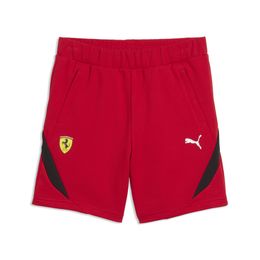 Sporthose Puma "Scuderia Ferrari Shorts Jugendliche", M&auml;dchen, Gr. 128, Normalgr&ouml;&szlig;en, rosso corsa rot, Obermaterial: 68% Baumwolle, 32% Polyester. Einsatz: 72% Baumwolle, 28% Polyester. Vorderer Einsatz: 28% Polyester, 72% Baumwolle. Seitentasche &ndash; Oben: 100% Baumwolle, unifarben, regular fit, Hosen Sporthose