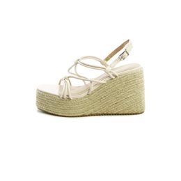 FINDLAY Damen Sandale "AVEIRO", Gr. 41, beige, Lederimitat, Schuhe, mit Riemchen