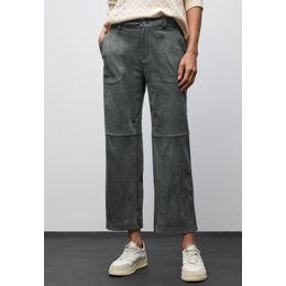 Street One Damen Lederimitathose, gr&uuml;n, Gr. 46, unifarben, Stoff, 88% Polyester, 12% Elasthan, Hosen, High Waist