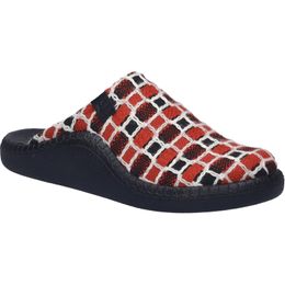 Josef Seibel Damen Hausschuh "Monaco D 03, rot-multi", Gr. 45, rot, Obermaterial: 80% Rindsleder Leather cow. 20% Textilmaterial TEXMAT., Schuhe