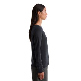 Marc O'Polo MARC O'POLO Damen Strickpullover "aus softem Schurwolle-Mix", blau, Gr. XS, unifarben, Obermaterial: 50% Schurwolle, 33% Viskose, 17% Polyamid,