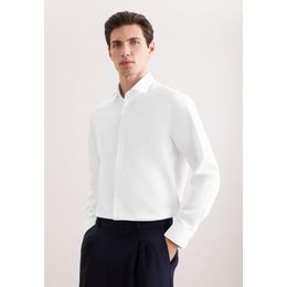 Businesshemd Seidensticker "Schwarze Rose", Herren, Gr. M40, normale &Auml;rmell&auml;ngen, wei&szlig;, 93% Polyester, 7% Elasthan, unifarben, regular fit, 2-Knopf-Manschette, Hemden, Regular 1/1 Kentkragen Uni
