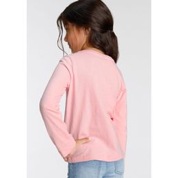 Kidsworld M&auml;dchen Langarmshirt "Einhorn auf Rollschuhen", rosa, Gr. 140, bedruckt, Single Jersey, Obermaterial: 100% Baumwolle, Shirts, Langarm,
