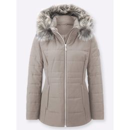 WITT Damen Outdoorjacke mit abnehmbarer Kapuze, taupe, Gr&ouml;&szlig;e 42