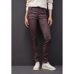 Street One Damen Lederimitathose, braun, Gr. 36, unifarben, Stoff, 79% Viskose, 18% Nylon, 3% Elasthan, Hosen, mit Coating