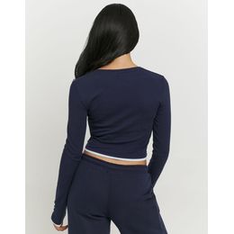 Tally Weijl Damen Langarmshirt "STSCOCUFFA"nuit, Gr. L, Jersey, Obermaterial: 50% Baumwolle, 45% Modal, 5% Elasthan, Shirts, Baumwollmischung, Basic