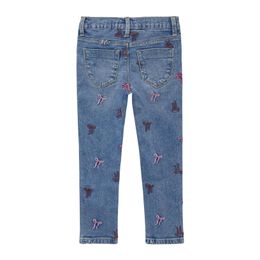 s.Oliver JUNIOR M&auml;dchen Regular-fit-Jeans, blau, Gr. 128, Denim/Jeans, Obermaterial: 99% Baumwolle, 1% Elasthan, Jeans, mit Print