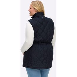 sheego Damen Steppwestetiefblau, Gr. 58, unifarben, 100% Polyester, Wattierung:100% Polyester, Westen