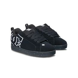 Schn&uuml;rschuh DC Shoes "Court Graffik", Damen, Gr. 10 (43), schwarz, schwarz, recycled, Obermaterial:Obermaterial: Leder (Kuh) / Futter: Textil / Au&szlig;ensohle: Gummi;, Schuhe Schn&uuml;rschuh