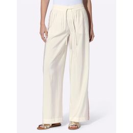 Webhose Heine, Damen, Gr. 40, Normalgr&ouml;&szlig;en, champagner, grapefruit, 87% Viskose, 13% Polyester, bedruckt, gemustert, mehrfarbig, unifarben, Hosen