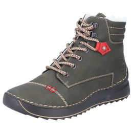 Rieker Damen Winterboots, Gr. 42, gr&uuml;n, Lederimitat, Schuhe, mit Warmfutter