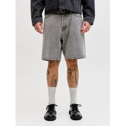 Jack & Jones Jeansshorts JACK & JONES "JJITONY JJORIGINAL SHORTS AM 460 SN", Herren, Gr. L, N-Gr, grau denim aop:at 731, Denim/Jeans, Obermaterial: 100% Baumwolle, unifarben, relaxed fit kniefrei, Jeans Jeansshorts, Baumwollmischung, relaxed fit