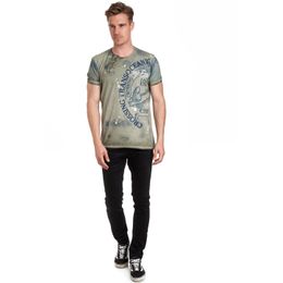 Rusty Neal Herren T-Shirt, gr&uuml;n, Gr. L, bedruckt, 100% Baumwolle, Shirts, mit plakativem Frontprint