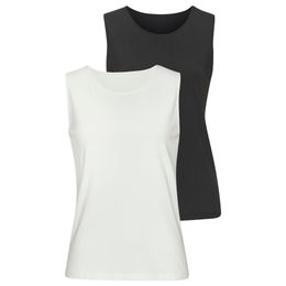 Lascana Damen Shirttop "aus luftiger Baumwoll-Modal-Qualit&auml;t", beige, Basic, Gr. 36, unifarben, Single Jersey, Obermaterial: 50% Baumwolle, 45% Modal
