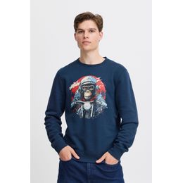 Rundhalspullover Blend "BHSweatshirt", Herren, Gr. L, marineblaus, Sweatware, 60% Baumwolle, 40% Polyester, bedruckt, regular fit normal, Rundhals, eingesetzt, Pullover Rundhalspullover, L&auml;ssiger Sweatpullover mit Print