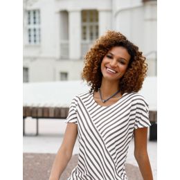 Casual Looks Damen T-Shirt "Shirt", grau, Gr. 36, gemustert, gestreift, mehrfarbig, 50% Baumwolle, 50% Modal, Shirts