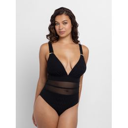 Dorina Damen Badeanzug "Eivissa", schwarz, Gr. XXS, Obermaterial: 81% Polyamid, 10% Elasthan, 9% Polyester, Badeanz&uuml;ge, mit tiefem V-Ausschnitt,