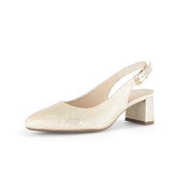 Slingpumps Gabor "Slingpumps", Damen, Gr. 40, gold, Schuhe Slingpumps