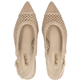 Paul Green Damen Slingpumps "Paul Green Pumps Leder", Gr. 38,5beige, Leder, Schuhe