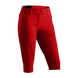Outdoorhose Maier Sports "Lulaka Capri Loop", Damen, Gr. 36, Normalgr&ouml;&szlig;en, feuerrot, 100% Polyester, Hosen Outdoorhose, Damen Wanderhose, elastische Funktionshose mit 3 Taschen, Regular Fit