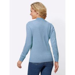 Classic Basics Damen Stehkragenpullover "Pullover", blau, Gr. 38, unifarben, 100% Polyacryl, Pullover