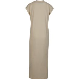 Urban Classics Damen Shirtkleid "Urban Classics Damen Ladies Long Extended Shoulder Dress"sandwei&szlig;, Gr. M, unifarben, 100% Baumwolle, Kleider