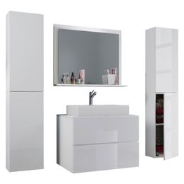 Badezimmer Lendas 5-tlg. ca. 147 cm Wei&szlig;
