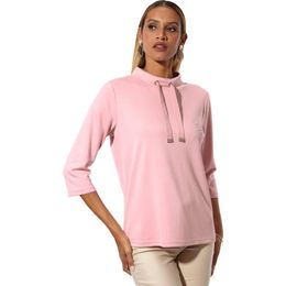 CR&Eacute;ATION L Damen Sweatshirt mit Stehkragen hortensie-sand-bedruckt Gr&ouml;&szlig;e 40
