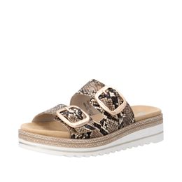 Remonte Damen Pantolette, Gr. 37, braun, Lederimitat, Basic, Schuhe, Sommerschuh, Hausschuh, Klettschuh mit Lite ́n Soft-Ausstattung