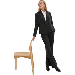 CR&Eacute;ATION L Damen Blazer mit 2-reihiger Knopfleiste schwarz Gr&ouml;&szlig;e 40