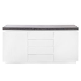 Livetastic Sideboard, Wei&szlig;, Holzwerkstoff, 2 F&auml;cher, 4 Schublade(n) Schubladen, 150x80x40 cm, Beleuchtung, Wohnzimmer, Kommoden & Sideboards, Sideboards