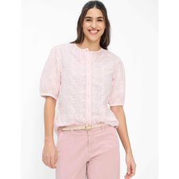 Kurzarmbluse Brax "Style VEA", Damen, Gr. 38, rosa (hellrosa), Web, 100% Baumwolle, Rundhals, Blusen