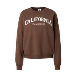 Pieces Sweatshirt 'PCTAMY' Damen Gr&ouml;&szlig;e XS dunkelbraun / wei&szlig;