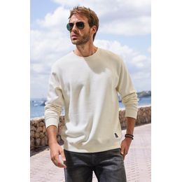 John Devin Herren Sweatshirt, beige, Gr. S, unifarben, angeraute Sweatware, Obermaterial: 60% Baumwolle, 40% Polyester, Sweatshirts, Langarm,
