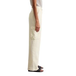 Marc O'Polo MARC O'POLO Damen Chinohose "mit Garment dye-Effekt", beige, Gr. 42, unifarben, Obermaterial: 100% Leinen; Futter: 100% Baumwolle, Hosen
