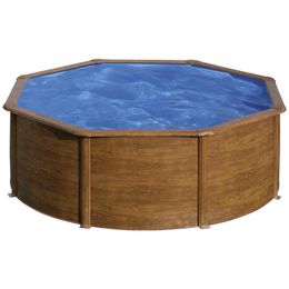 GRE Pool-Set Kit300WqGRE, Kiefer, Metall, Holzoptik, 120 cm, Freizeit, Pools und Wasserspa&szlig;, Pools, Aufstellpools