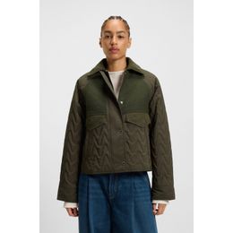 BOSS Orange Damen Steppjacke "Pabori Premium Damenmode", gr&uuml;n, Gr. 44, unifarben, Web, Obermaterial: 70% Polyester, 30% Polyamid, Jacken,