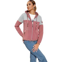 CR&Eacute;ATION L Damen Shirtjacke mit Modal rosenholz-hortensie-bedruckt Gr&ouml;&szlig;e 38