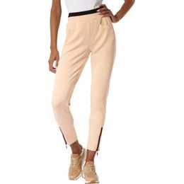 CR&Eacute;ATION L Damen Jogg Pants mit Zier-Rei&szlig;verschl&uuml;ssen sand Gr&ouml;&szlig;e 40
