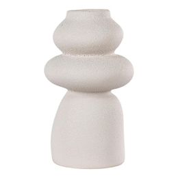 Vase, Beige, Keramik, organisch, 14.5x26.5x14.5 cm, auch f&uuml;r frische Blumen geeignet, Dekoration, Vasen, Keramikvasen