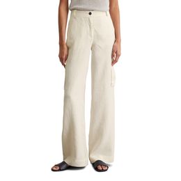 Marc O'Polo MARC O'POLO Damen Chinohose "mit Garment dye-Effekt", beige, Gr. 42, unifarben, Obermaterial: 100% Leinen. Futter: 100% Baumwolle, Hosen