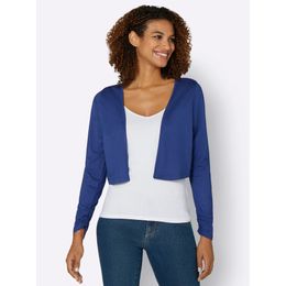Casual Looks Damen Shirtjacke "Shirtbolero", blau, Gr. 40, unifarben, 50% Baumwolle, 50% Modal, Shirts