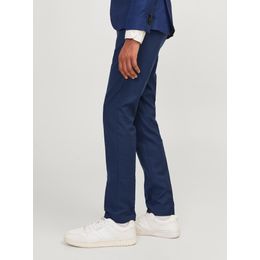 Jack & Jones Jungen Anzughose "JPRSOLARIS TROUSER NOOS JNR", blau, Gr. 176, JACK & JONES JUNIOR, unifarben, Web, Obermaterial: 59% Polyester, 24% Wolle, 16%