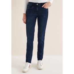 Comfort-fit-Jeans Cecil, Damen, Gr. 28, L&auml;nge 32, dunkelblau schwarz washed, Jeans, 67% Baumwolle, 31% Polyester, 2% Elasthan, unifarben, lang, Jeans, Middle Waist