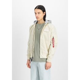 Herren Bomberjacke "MA-1 TT Hood Light", wei&szlig;, Gr. L, Alpha Industries, Obermaterial: 100% Nylon, Futter: 100% Nylon, Kapuze: 75% Baumwolle, 25%