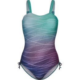 feel good Damen Badeanzug t&uuml;rkis-lila-bedruckt Gr&ouml;&szlig;e 38B