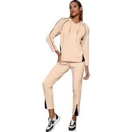 CR&Eacute;ATION L Damen Sweatshirt mit Kontrastakzenten sand Gr&ouml;&szlig;e 38