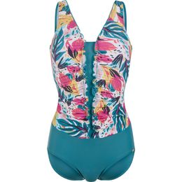 feel good Damen Badeanzug topas-fuchsia-bedruckt Gr&ouml;&szlig;e 38B
