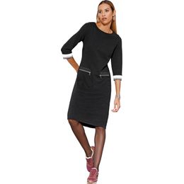CR&Eacute;ATION L Damen Jerseykleid mit Jacquard-Muster schwarz Gr&ouml;&szlig;e 36