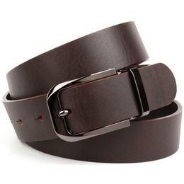 Anthoni Crown Herren Lederg&uuml;rtel, braun, Gr. 90, unifarben, Leder, G&uuml;rtel, 3,5 cm breiter Casual-Volllederg&uuml;rtel